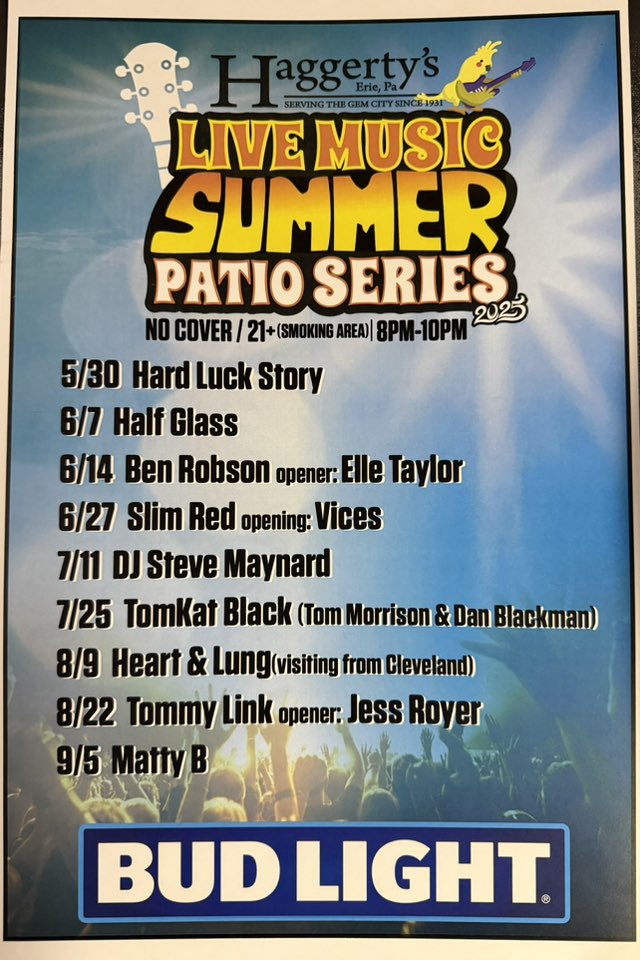 Haggerty's Live Summer Music Patio Series - Events - Erie Reader